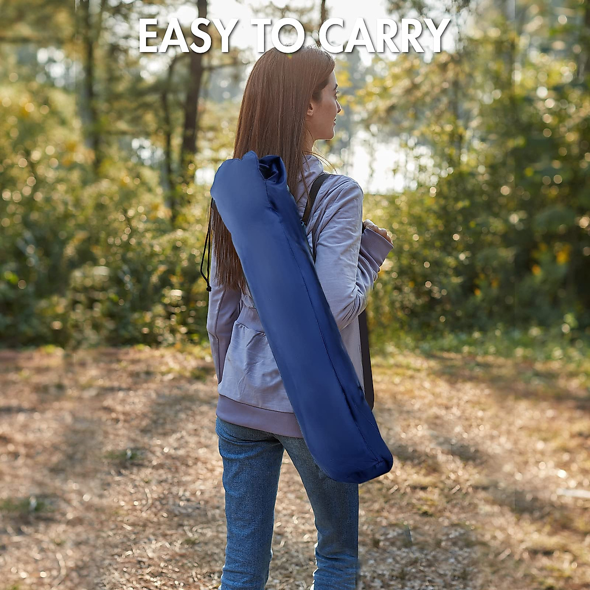 PORTAL Folding Sun Protection Lawn Chair with Canopy and Cup Holder for Outdoor Camp Park Patio Beach Picnic, Support 300 LBS, Blue/Grey