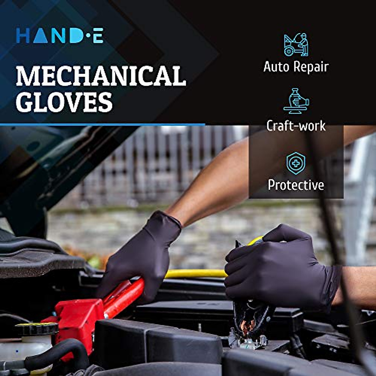 Black Nitrile Medical Gloves Disposable Large 100 Count - Surgical Gloves Latex Free, Extra Thick 5 Mil Medical Exam Gloves, Powder Free