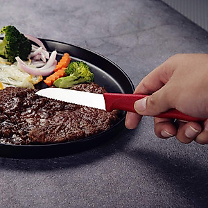 Victorinox Swiss Classic 3 1/4 inch Wavy Red Paring Knife, 3.1 inches