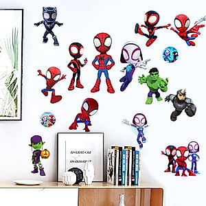 Spider and His Best Friends Sticker Children's Cartoon Bedroom Background Wall Decoration Wall Sticker PVC (6)