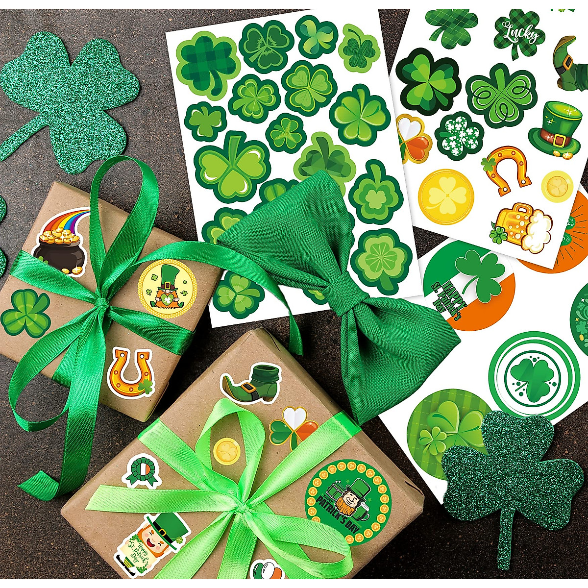 MISS FANTASY St Patricks Day Stickers Shamrock Stickers St. Patrick's Day Stickers for Kids Bulk Saint Patricks Day Stickers St Patrick Stickers for Kids St Pattys Day Party Favors