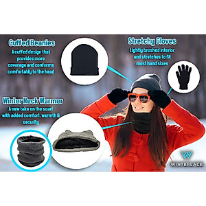 96x Winter Gloves, Beanies, Crew Socks, Neck Warmers Donation Charity Care Bulk Bundle (24 Beanies / 24 Pairs Gloves / 24 Neck Gaiters / 24 Pairs Crew Socks(Black))