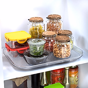 2PCS Kitchen Cabinet Organizer, Non-Skid 360 Rotating Lazy Susan, Pantry Organizers and Storage, Turntable for Refrigerator Organizing, Fridge Swivel Tray (10.2 X 13.8 inches),2pcs
