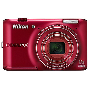 Nikon COOLPIX S6400 16 MP Digital Camera with 12x Optical Zoom and 3-inch LCD (Red)
