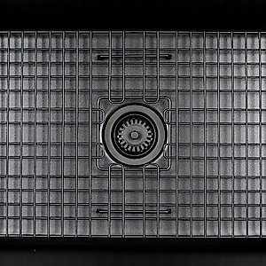 SinkSense 3.5" Disposal Flange Drain with Stopper, Matte Black