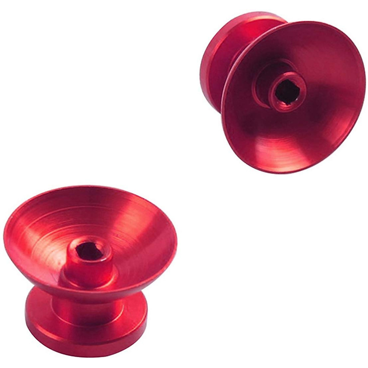 2PCS Aluminum Metal Analog Joystick Thumbstick Rocker Mushroom Caps Button for PS4 Xbox One Replacement (Red)