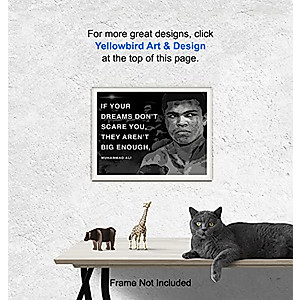 Muhammad Ali Poster - Motivational Sports Quote - Wall Art Decor for Home, Office, Gym, Man Cave, Bedroom - Gift for Men, Boys, Teens, Graduation, Boxing, Workout, Weightlifting Fans - 8x10 UNFRAMED