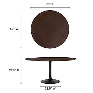 Modway Lippa Dining Table, 60 in x 60 in x 28.5 in, Brown