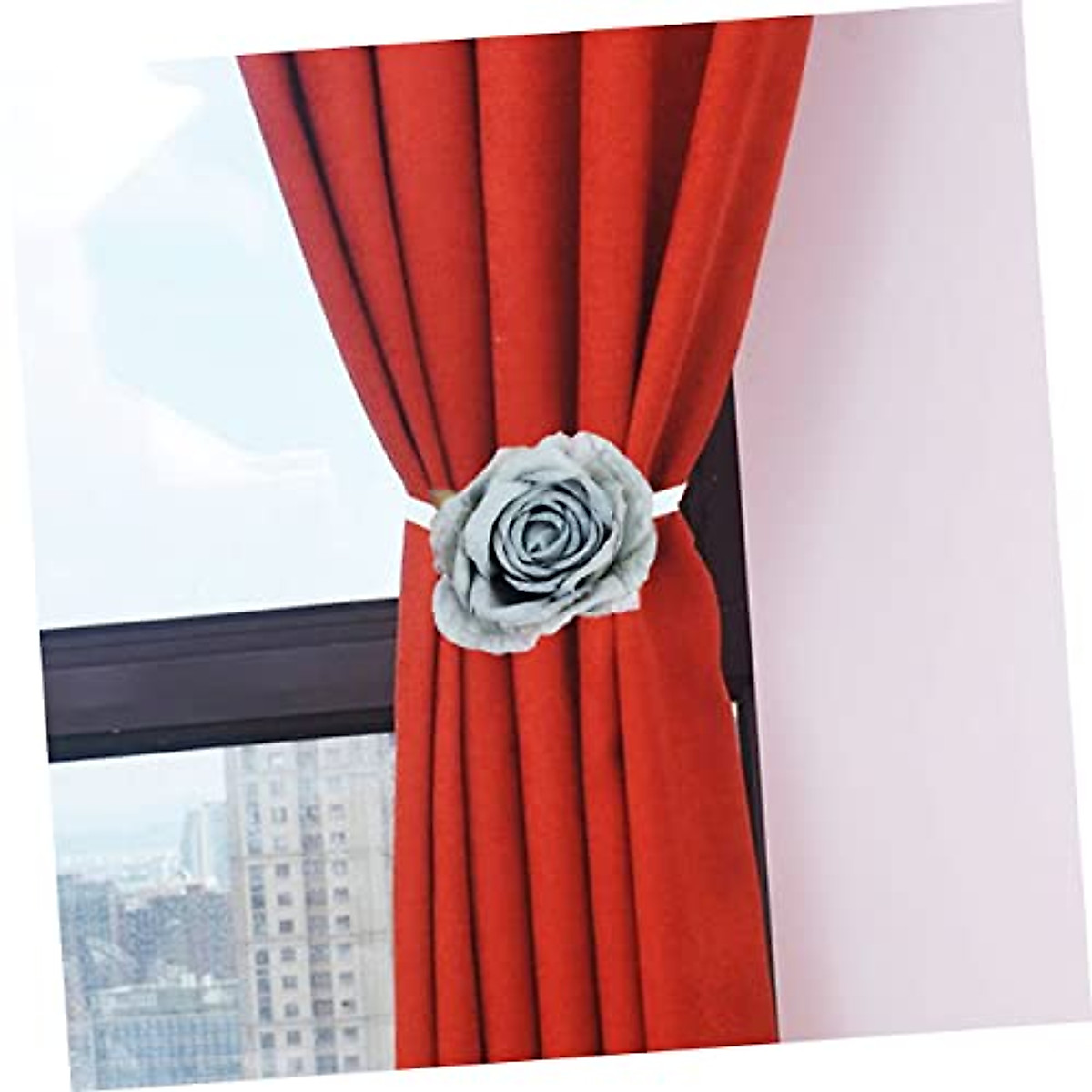 Alipis 2pcs Tie Backs Holders Rustic Curtain Tiebacks Flower Holdback Buckles Flower Buckles for Curtain Flower Curtain Clips Curtain Fastener Tieback Magnetic Curtain Lace up Wire Rope