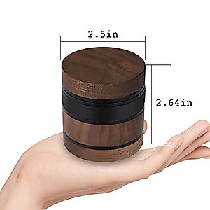 YOUTPP Wooden Spice Grinder 2.5 inch (Black)