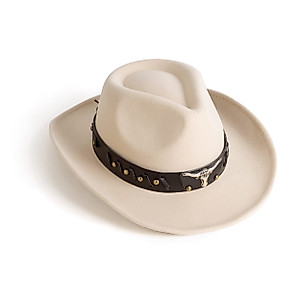 Zokunari Womens Western Cowboy Cowgirl Hats with Belt Buckle Light Sand