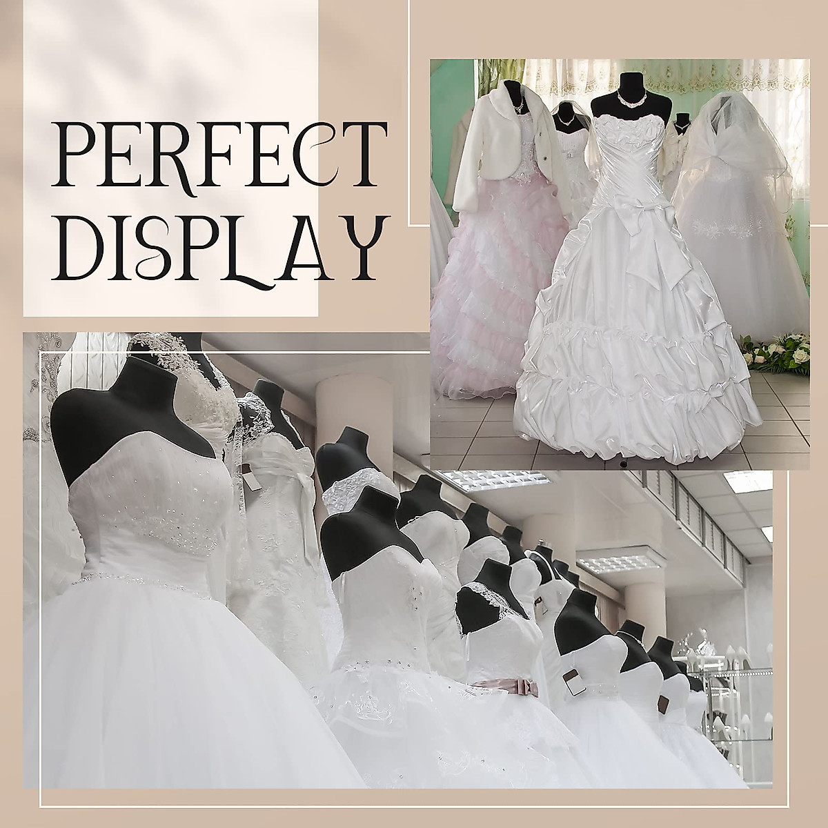 Dress Form Female Mannequin Torso Hollow Back Hanging Mannequin Body Manikin with Hook Half Body Shirt Clothing Display Plastic(12 Pcs,22.8 x 15.7 Inch)