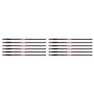 Killer Instinct MSCKI-1064-6 HYPR High Velocity Big Game Dense 20 Inch Heavy Carbon Crossbow Bolts with 3 Inch Vanes, 6 Bolts Per Pack, 2 Pack