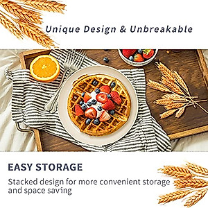 DAPIPIK 8 Pieces 10 Inch Wheat Straw Plates, Unbreakable Dinner Plates, Lightweight Straw Plates, Dishwasher & Microwave Safe, Perfect for Dinner Dishes, Healthy for Kids & Adult