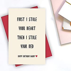 Funny Birthday Card for Dad, Daddy Card, Happy Bday Greeting Card for Father, Stole Your Heart Card
