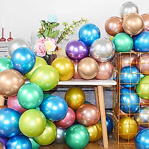 JOYYPOP Metallic Gold Balloons 100 Pcs 12 inch Chrome Gold Latex Balloons for Graduation Birthday Wedding Baby Shower Decorations