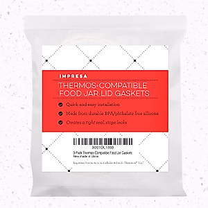 [3 Pack] Impresa Gaskets fits Thermos Stainless King Food Jar 16 and 24 Ounce – Seals / O-Rings With No BPA /Phthalate / Latex - Replacement for 16 and 24 Ounce Containers