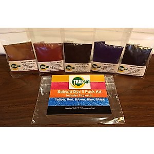 Wood Dye – Powdered Solvent 5 Color Kit – Wood Stain Kit (50 Grams)