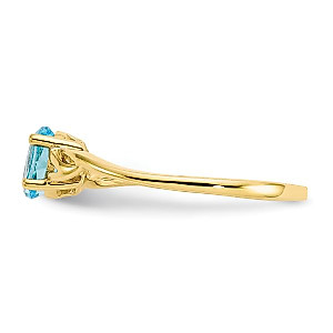 IceCarats 10K Yellow Gold Swiss Blue Topaz Ring Gemstone Band December Birthstone Jewelry Size 7.00