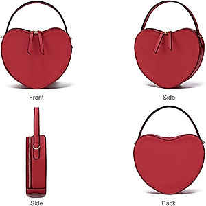CATMICOO Small Heart Shaped Purse for Women with Removable Crossbody Strap