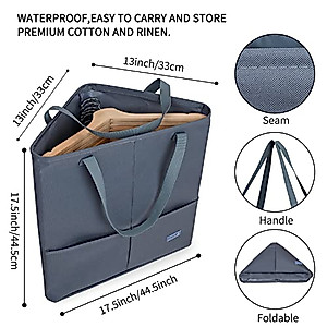 Carpenter Woods Clothes Hanger Organizer Bag with Handles, Hanger Holder For Storage,Stacker, Hanger Caddy, Closet Laundry Hamper Corner Bathroom Organizer Triangle Kids Toy Storage Grey