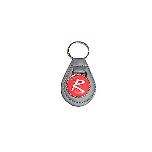 AMC RAMBLER R LOGO LEATHER KEYCHAIN - DARK GREY