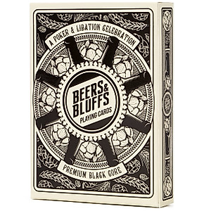 6 Decks Beers & Bluffs Craft Beer Themed Playing Cards | Cream Playing Cards with Custom Hop and Beer Bottle Card Art | Plastic-Coated 310gsm Black Core, Standard Index, Poker Size