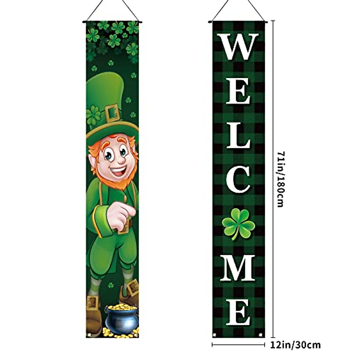 St Patricks Day Decorations Green Lrish Spirit Front Porch Weclome Sign Irish Shamrock Gnomes Banner St. Patrick's Day Decorations for Home Party