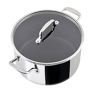 Circulon C1 Series Clad Stainless Steel with ScratchDefense Technology Nonstick Induction Cookware Pots and Pans Set, Metal Utensil Safe, 11 Piece Set - Polished Stainless Steel