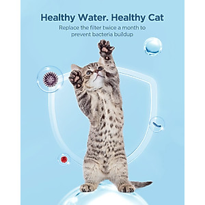 Ciays Cat Water Fountain Replacement Filter for 84oz/2.5L Automatic Pet Water Fountain Cat Fountain Dog Water Dispenser, 4 Pcs, White