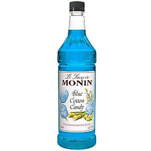 Premium Gourmet Syrup, Blue Cotton Candy and Blue Raspberry, 33.8 Ounce (Pack of 2) - with Make Your Day Stirrer