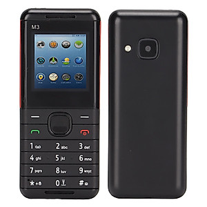 Diyeeni Seniors Unlocked Cell Phones, 2G Large Button Mobile Phone with 1.44in Screen, Dual SIM Card Phone for Elderly, with Lanyards, Support Flashlight, Camera, Sound Recording,(US Black)