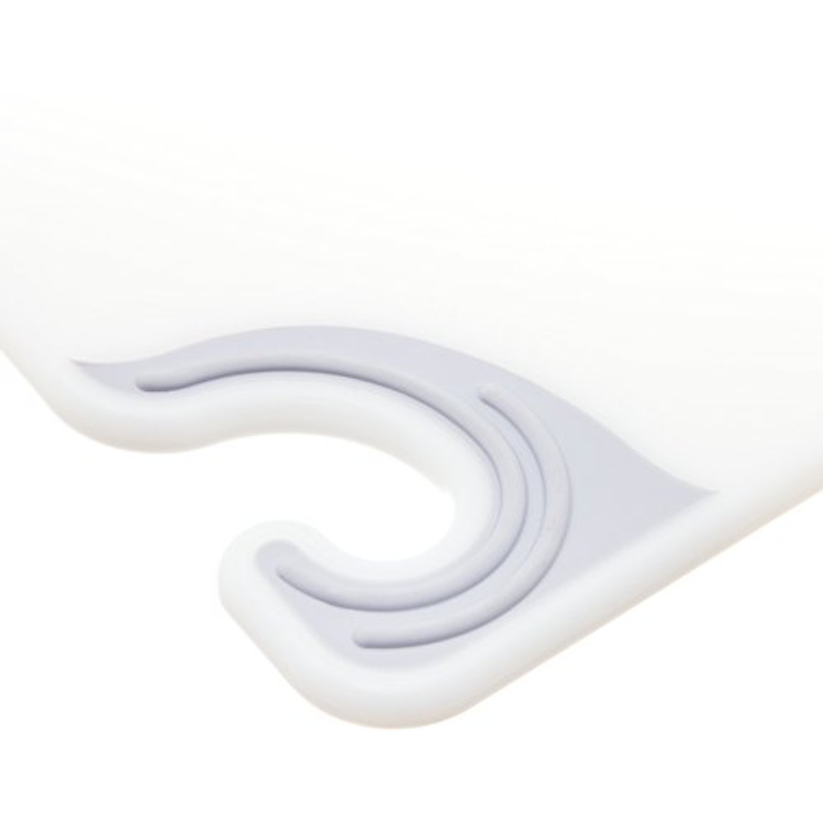 San Jamar Saf-T-Grip Plastic Cutting Board with Safety Hook, 12" x 18" x 0.5", White