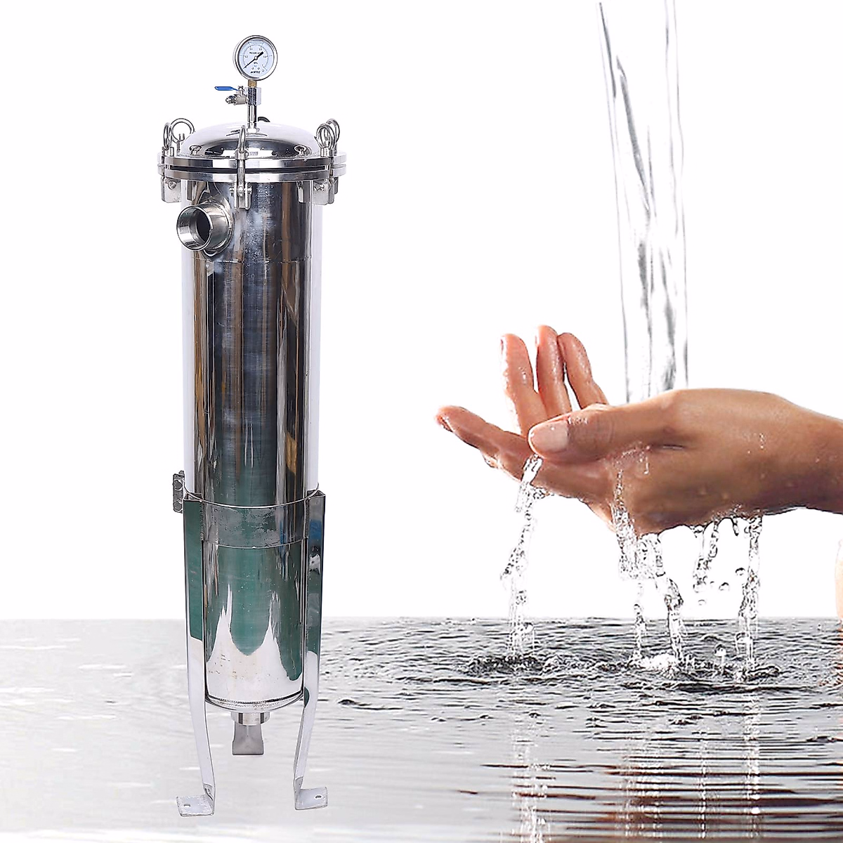 304 Stainless Steel Bag Filter with Pressure Gauge Good Sealing Quick Opening Bag Filter for Industrial (#2)