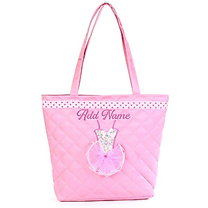 KishKesh Personalization Personalized Embroidered Dance Ballet Dress Tote Bag