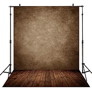 Allenjoy 8x12ft Soft Retro Abstract Brown Wall with Wood Floor Backdrop for Kids Photography Baby Newborn Cake Smash Photo Shoot Background Photographer Props