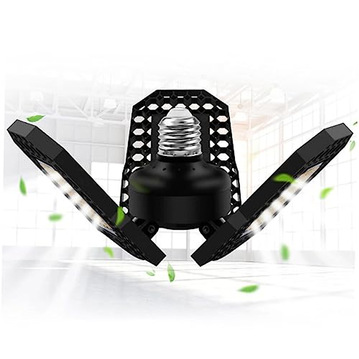 BUTIFULSIC Ceiling Light Garage Lamps Garage Lights Outdoor Motion Lights Deformable LED Garage LED Work Light Work Lights Outdoor Security Lights High Bay Lights Outdoor Flood Lights Black