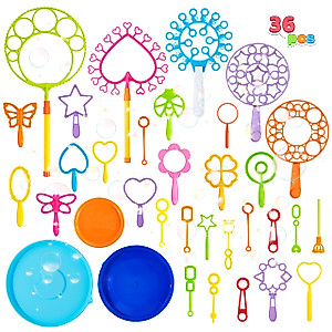 Sloosh 36 Packs Big Bubble Wands Set, 20" Giant Bubble Wand Toys with Tray Bulk, Large Bubble Maker for Kids Adults, Summer Toys, Birthday Party Favors, Outdoor Activities
