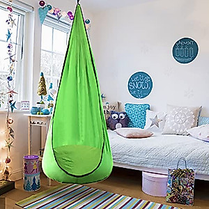 TUSAUW Kids Pod Swing Seat Hammock Chair with Inflatable Pillow Swing Chair for Outdoor and Indoor ,Hanging Chair with Inflatable Cushion, Max 176Lbs