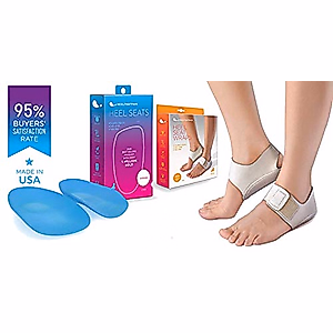 Heel That Pain Plantar Fasciitis Insoles Heel Seats Foot Orthotic Inserts, Hybrid Large (W10.5-13, M8.5-12) & Heel That Pain Heel Seat Wraps for Plantar Fasciitis Heel Spurs, Large (W10.5-13, M8.5-12)