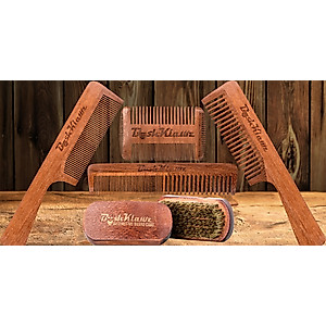 4Klawz Beard Comb - Pocket Comb for Men's Hair Beard Mustache and Sideburns with 4 Sides of Wide & Fine Teeth - Best Bearded Man Grooming Gift Special