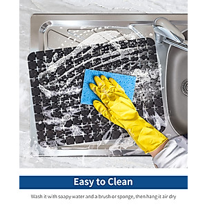 Bligli Sink Mat for Stainless Steel/Ceramic Sinks, 2 Pack 15.7x11.8 inches PVC Sink Protectors for Bottom of Kitchen Sink, Dishes and Glassware drain Mats, Durable and Fast Draining (Black)