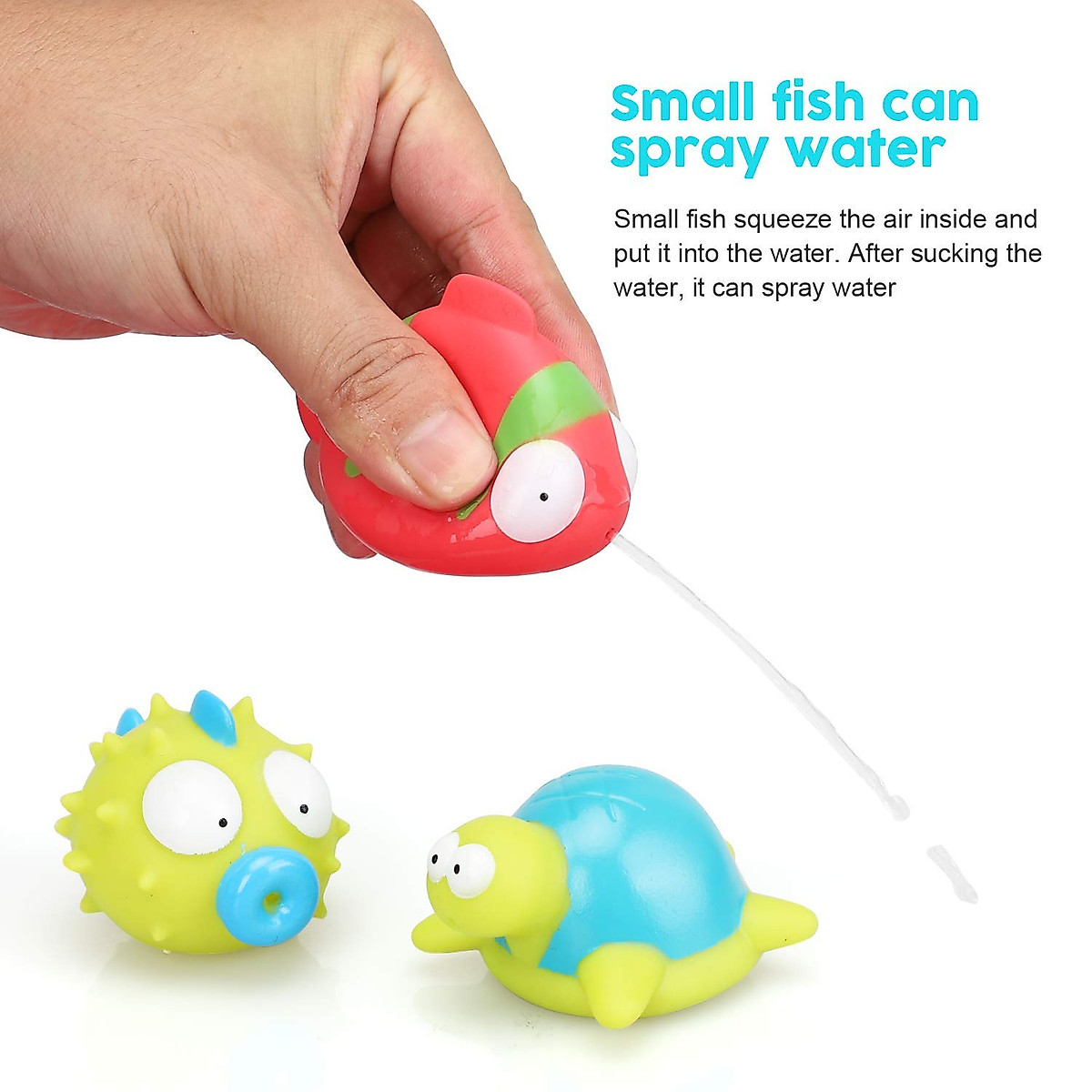 TOY Life Flower Bath Toys for Toddlers with Squirter Kids Magnetic Fishing Game with Magnetic Fishing Pole