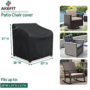 AKEfit Patio Chair Cover Outdoor Chair Cover Heavy Duty Waterproof Furniture Chair Covers For Chairs 2 Pack All-Weather protection Outdoor Furniture Covers Fits up to 38W X 35D X 31H,Black