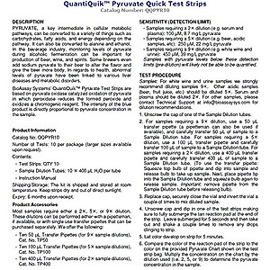 QuantiQuik Pyruvate Quick Test Strips (10 Strips)