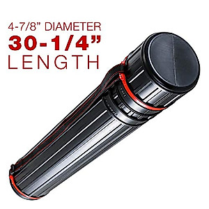 US Art Supply Large Black Telescoping Drafting Tube: Diameter: 4-7/8 inch OD, 4-1/2" ID, Length: 30-1/4 to 47-3/4 inches