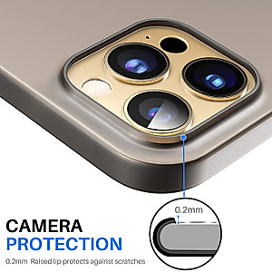 TOZO Compatible for iPhone 12 Case and Compatible for iPhone 12 Pro Case 6.1 inch Hard 0.35mm World's Thinnest Protect Shell Semi Transparent Light Weight Thin Cover Matte Finish Black