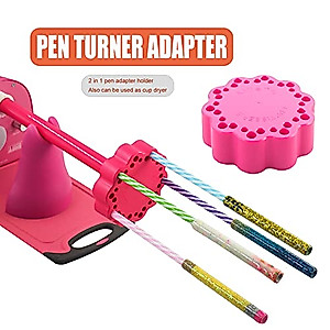 Milefo 2 in 1 Pen Turner Attachment for Cup Turner Epoxy, Pen Turner Adapter Holder Kit for Tumblers, Fit for 3/4 Inch, 1/2 Inch & 20MM Tubes