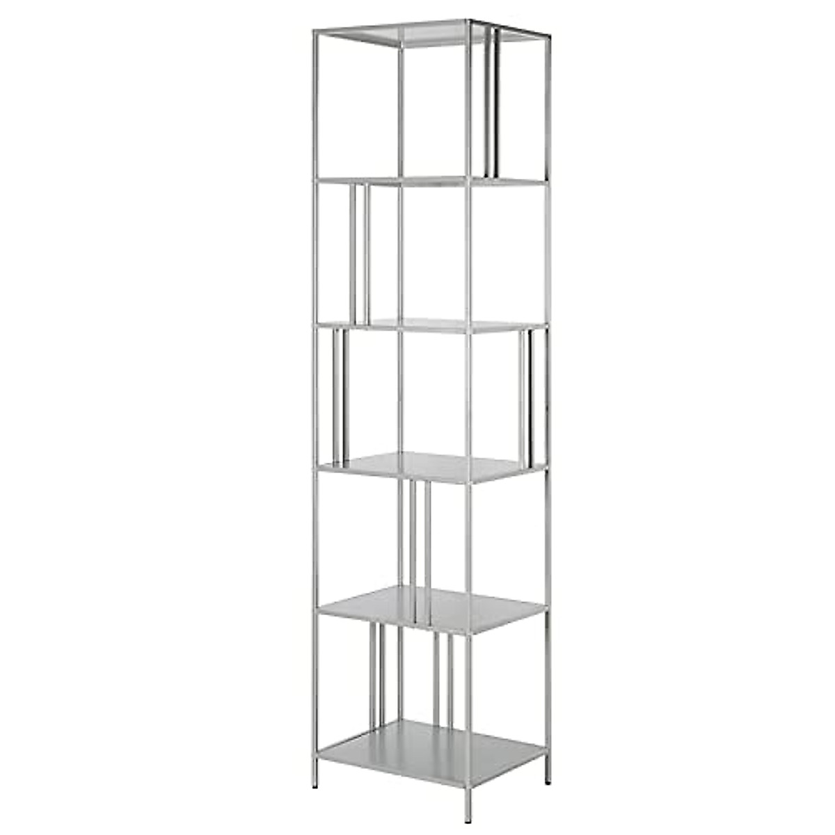 Henn&Hart 18" Wide Rectangular Bookcase in Silver, for Home Office, Living Room