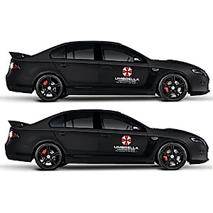 2pcs Umbrella Corporation Sticker Decal Aufkleber 50x36cm Zombie Outbreak Response Team JDM Auto Laptop Domo Kun